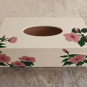 Wood Tissue Holder Hibiscus, Hand-paint Personalized Rectangle Box ...