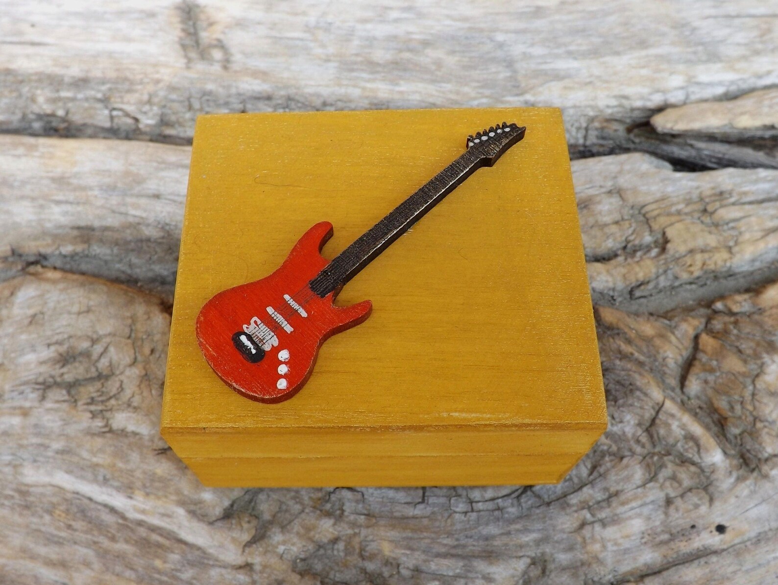 Wood Tiny Box With Guitar Electric Customized Hand-painted - Etsy