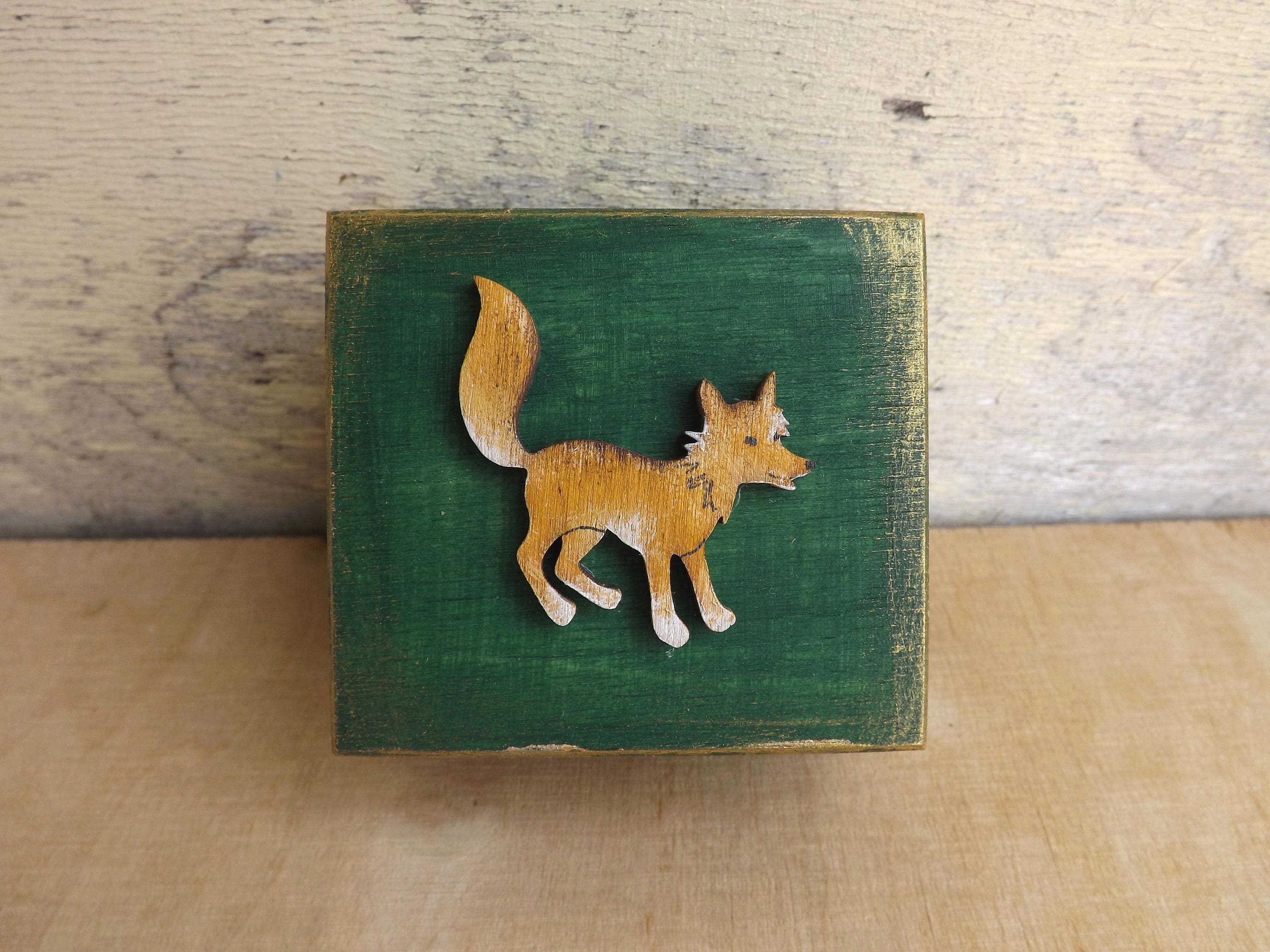 Wood Tiny Box With Squirrel Wolf Fox Custom Hand-painted - Etsy
