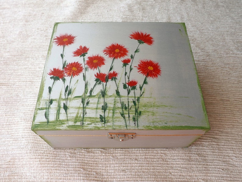 Custom Wooden Floral Tea Box Hand-painted Personalized Tea - Etsy