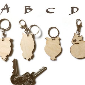 Keychain Cat in Orange Yellow, Hand-painted Wood Laser Cut Personalized ...