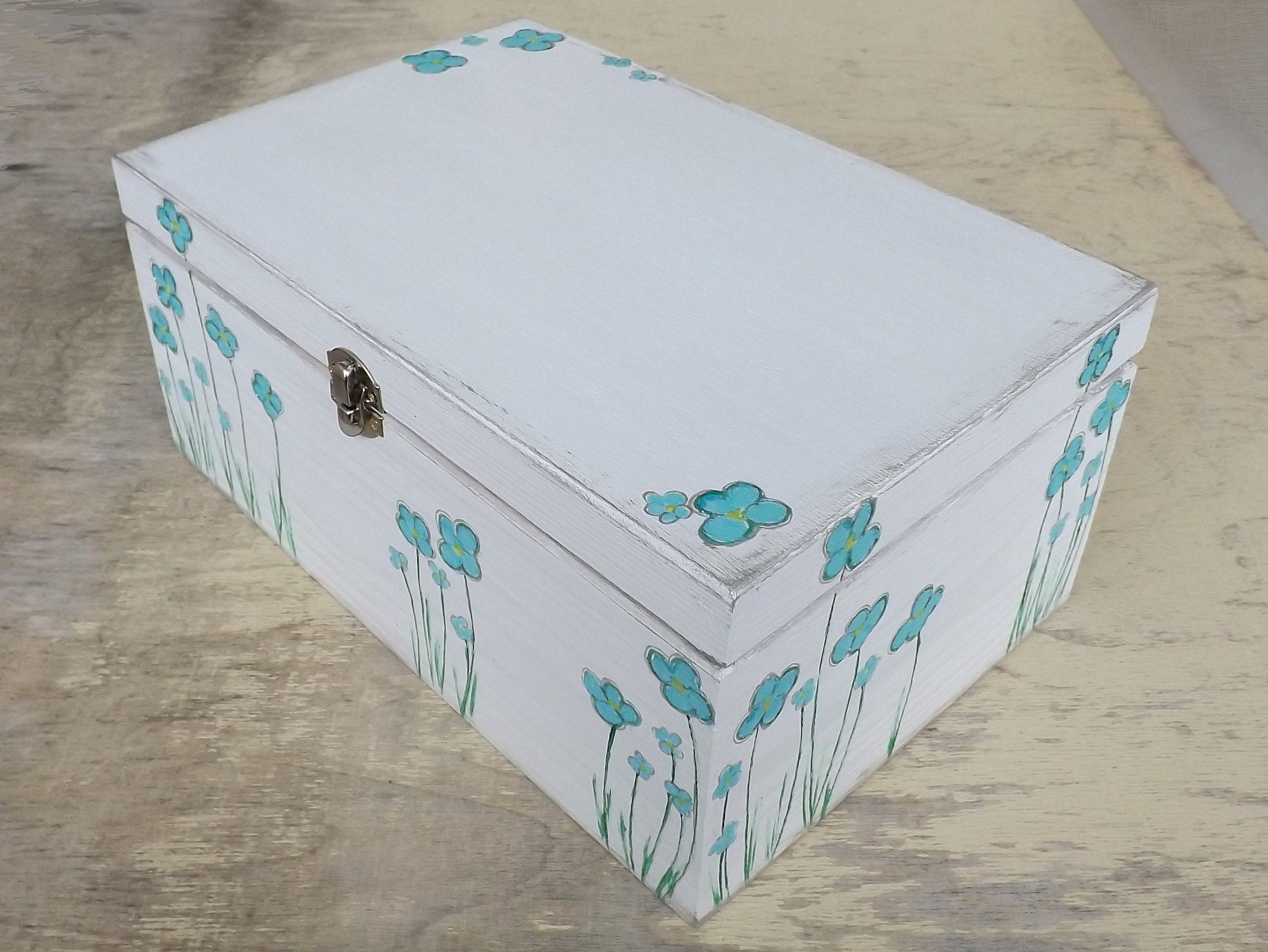 Large Wooden Box Hand-painted Personalized Wood Chest Custom - Etsy
