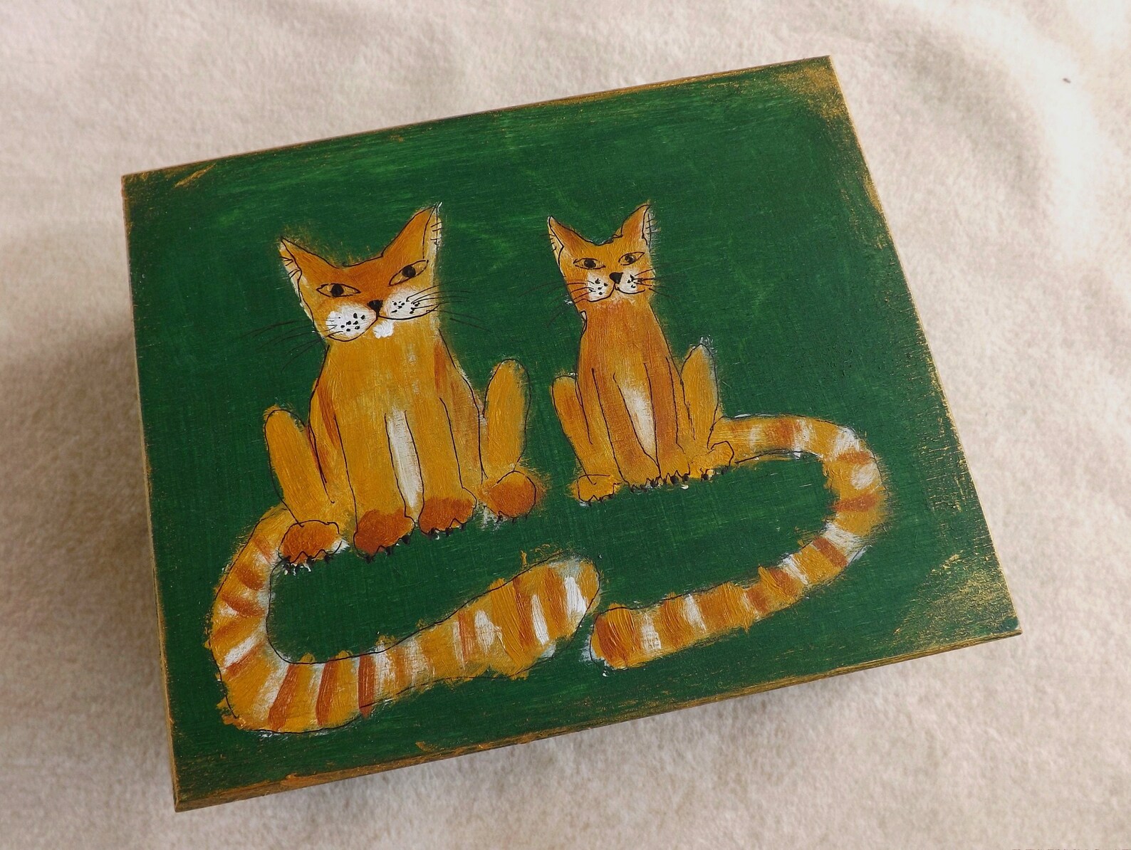 Wood Green Box: Cats, Custom Handpainted Personalized Keepsake Jewelry ...