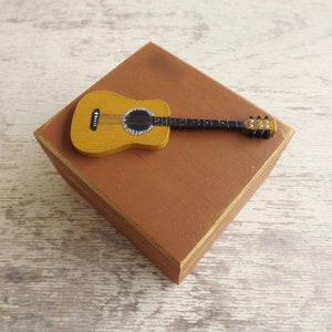 Wooden Tiny Box With Classic Guitar, Custom Hand-painted Gift for Music ...