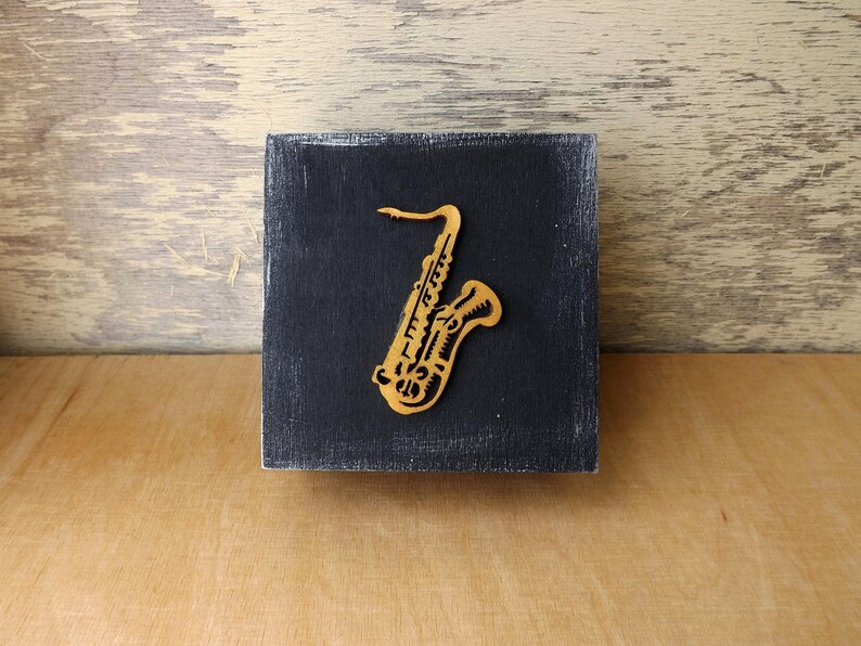 Wood Small Box With Saxophone Trumpet Guitar Custom - Etsy