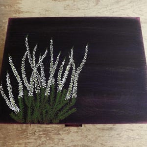 Wood Tea Box With Heather, Hand-painted Chest Tea Lover Gift ...