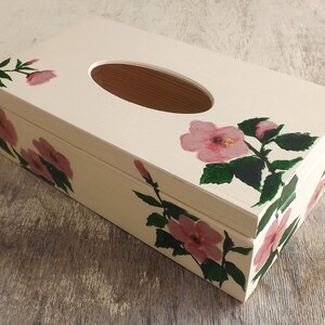 Wood Tissue Holder Hibiscus, Hand-paint Personalized Rectangle Box ...