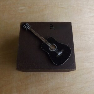 Wooden Tiny Box With Classic Guitar, Custom Hand-painted Gift for Music ...