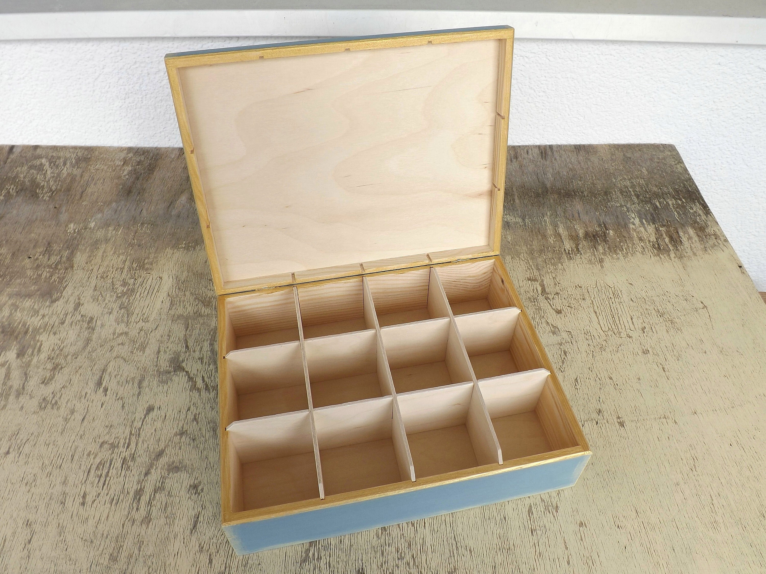 Big Tea Box With Lavender Personalized Hand Painted Wooden - Etsy