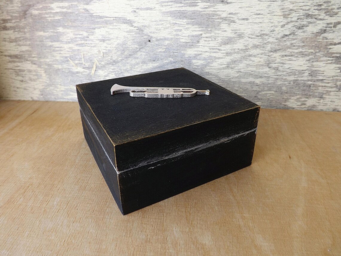 Wood Small Box With Saxophone Trumpet Guitar Custom - Etsy