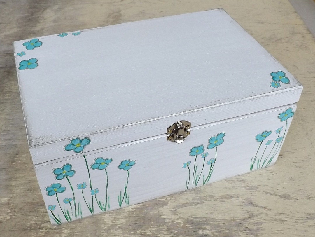 Large Wooden Box, Hand-painted Personalized Wood Chest, Custom Big Box ...