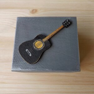Wooden Tiny Box With Classic Guitar, Custom Hand-painted Gift for Music ...