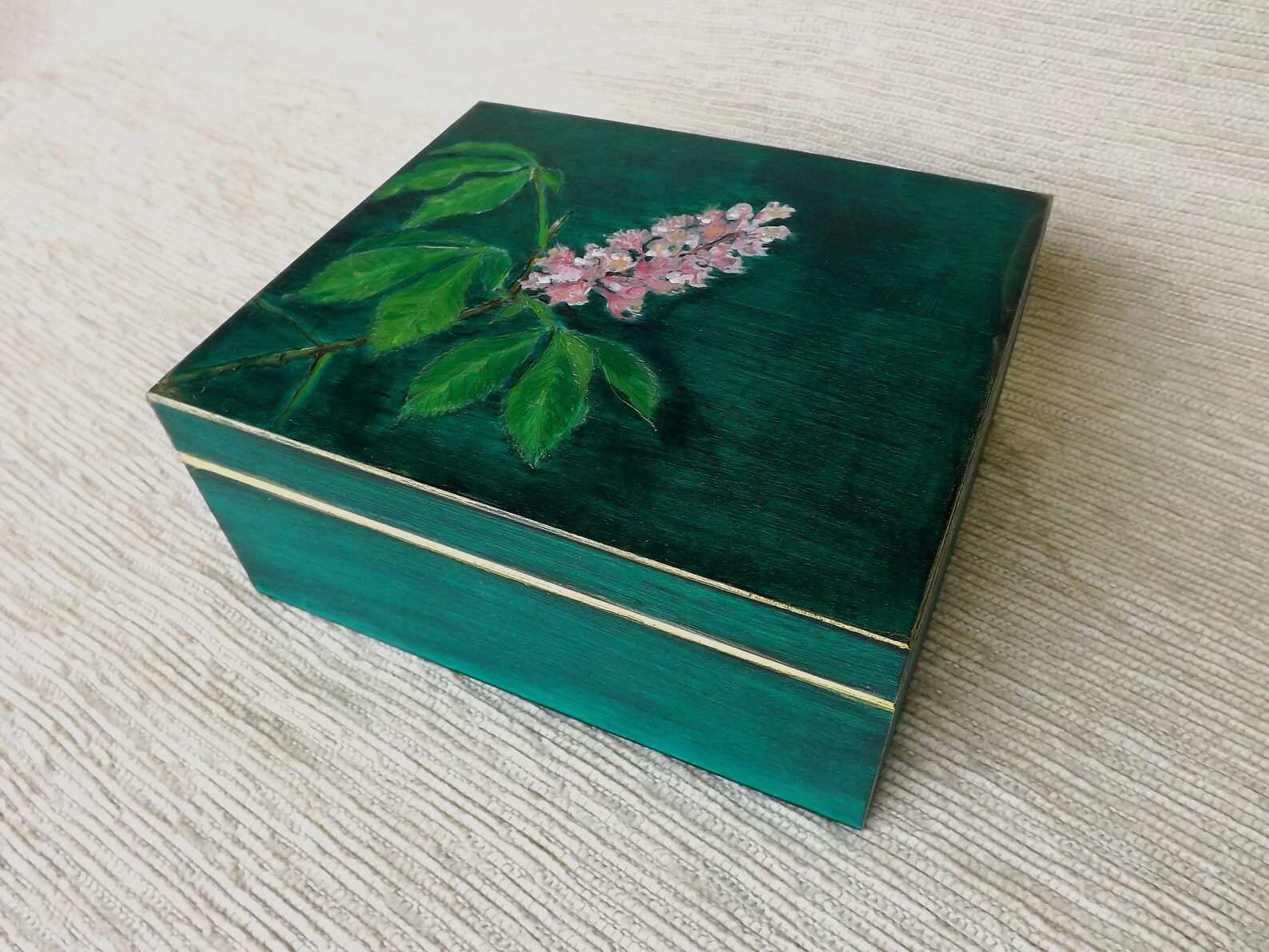 Custom Wooden Floral Tea Box Hand-painted Personalized Tea - Etsy