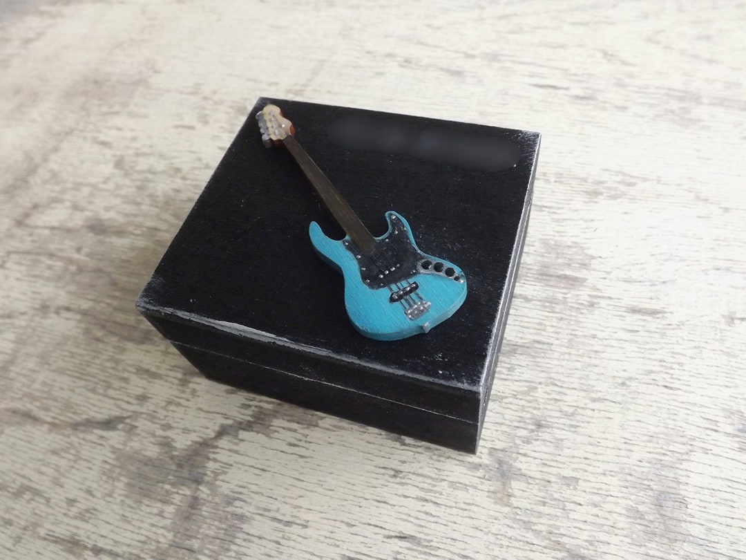 Wooden Tiny Box With Bass Guitar Customized Hand Painted - Etsy