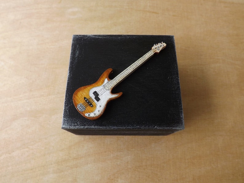 Wooden Tiny Box With Bass Guitar Customized Hand Painted - Etsy