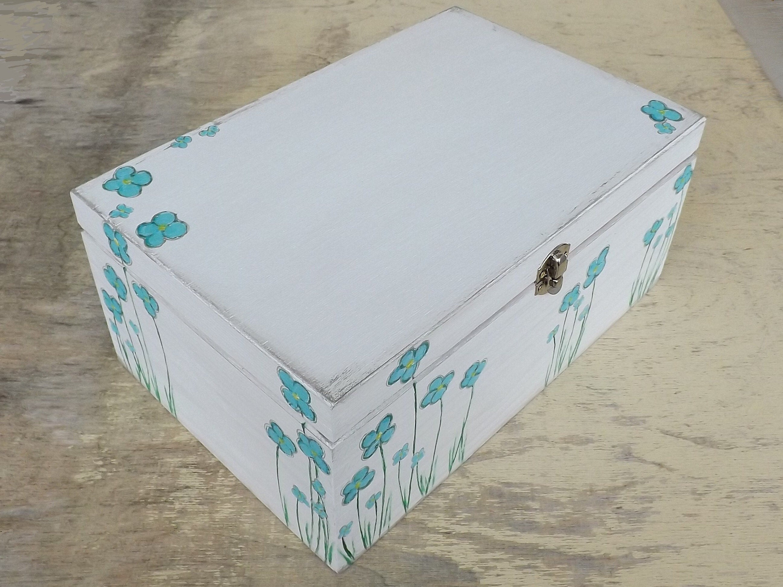 Large Wooden Box Hand-painted Personalized Wood Chest Custom - Etsy