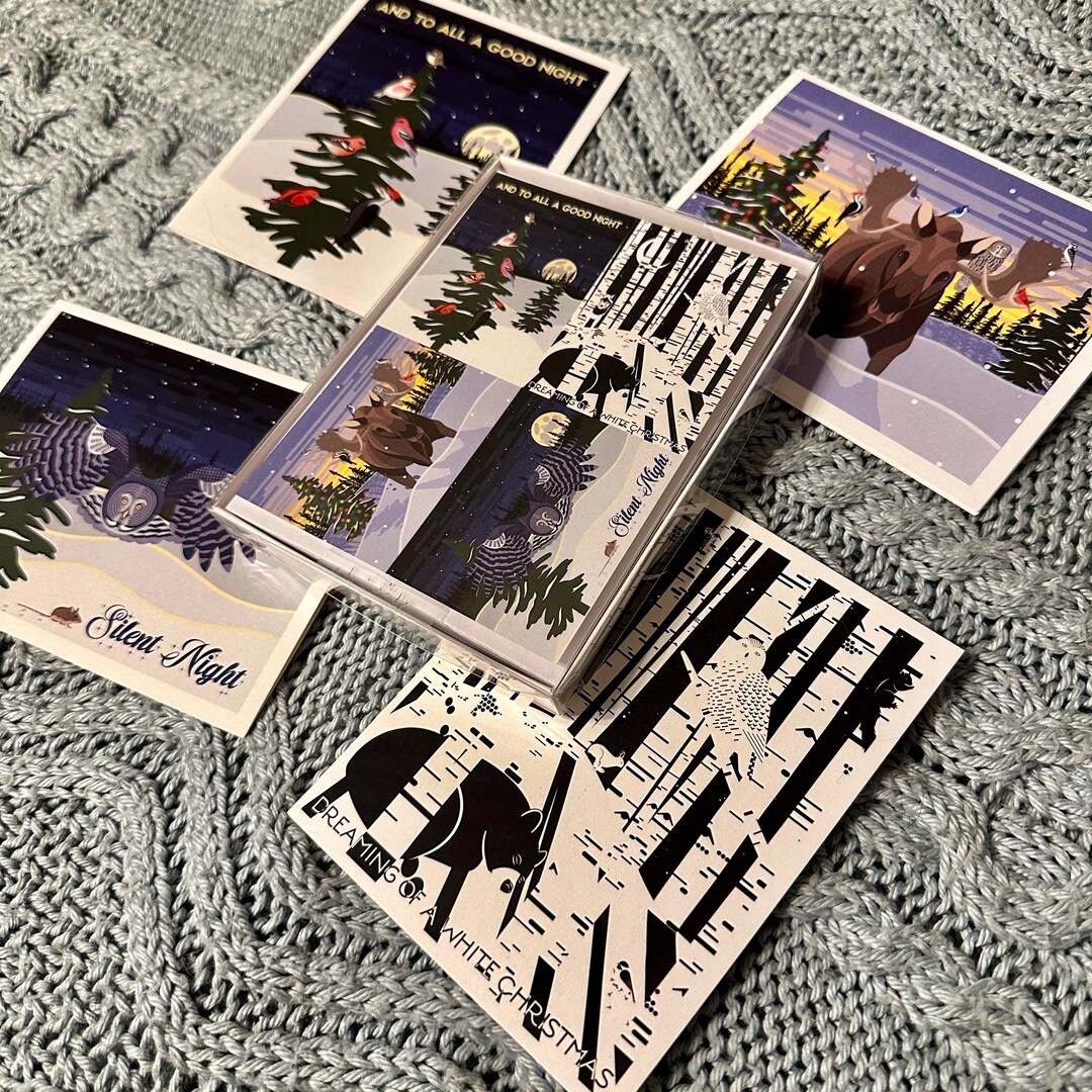 Christmas Card Boxes set of 12 - Etsy