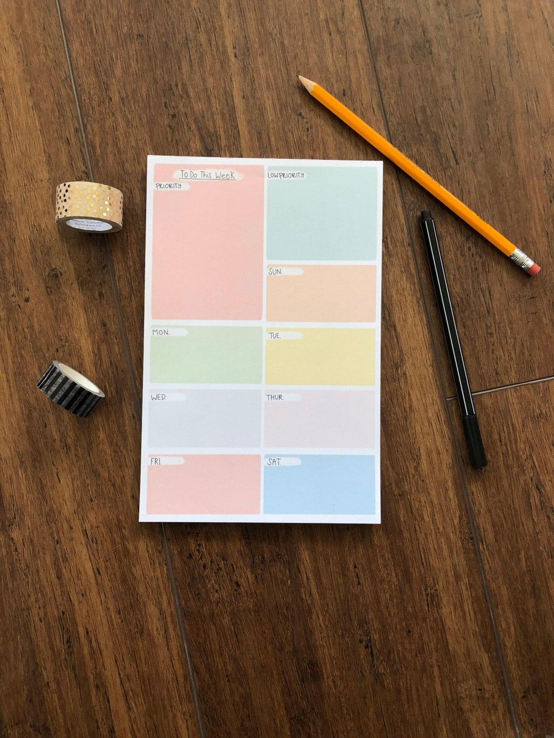 Colorful and Functional Weekly Notepad Keep Track of Your Schedule and ...