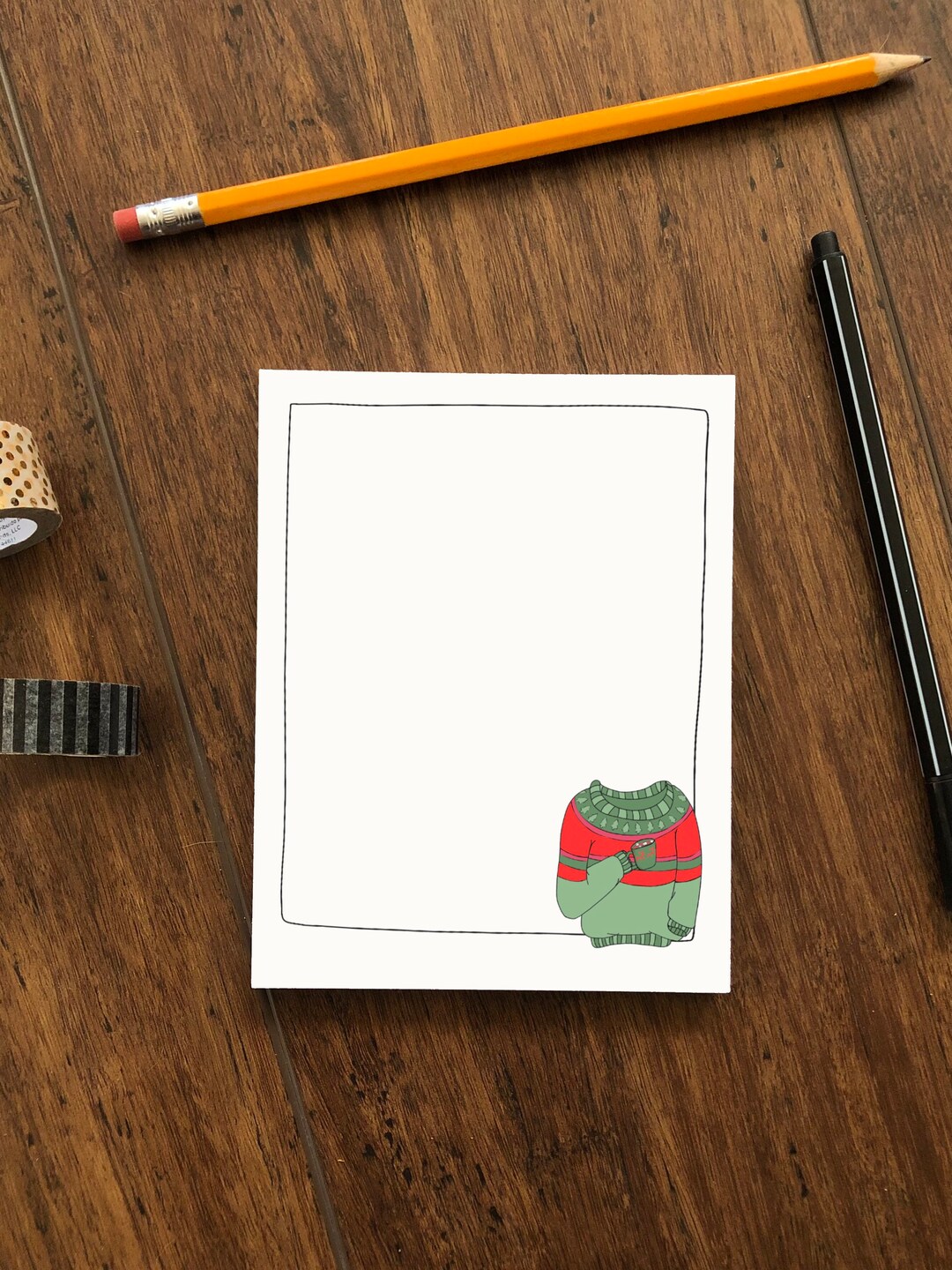 Christmas Notepad, Stationery, Memo Pad, Writing Pad, to Do List ...