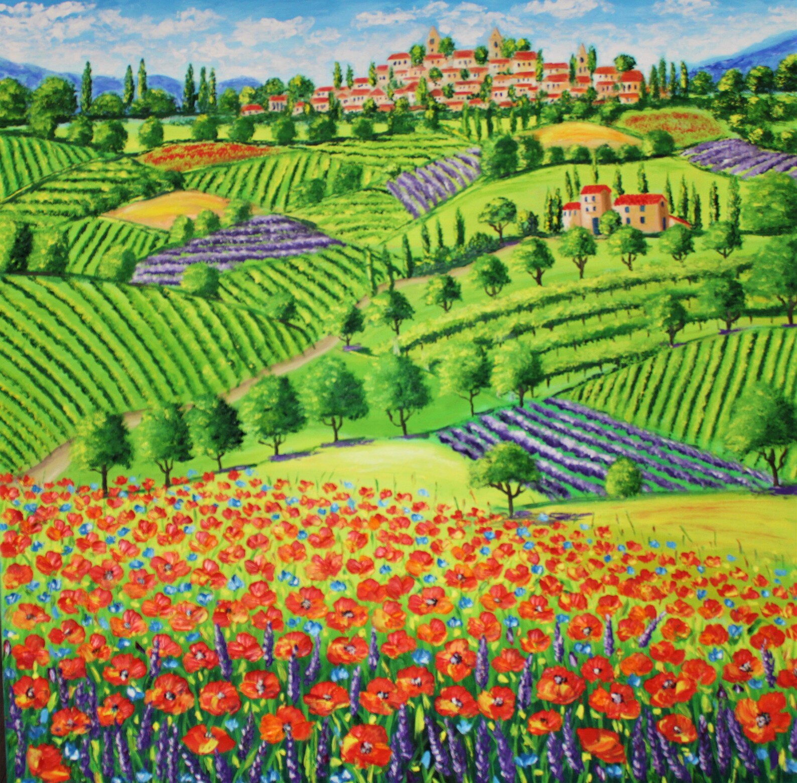 Tuscany Hills 2. Original Oil Painting on Canvas 40x40in. Impasto. by ...