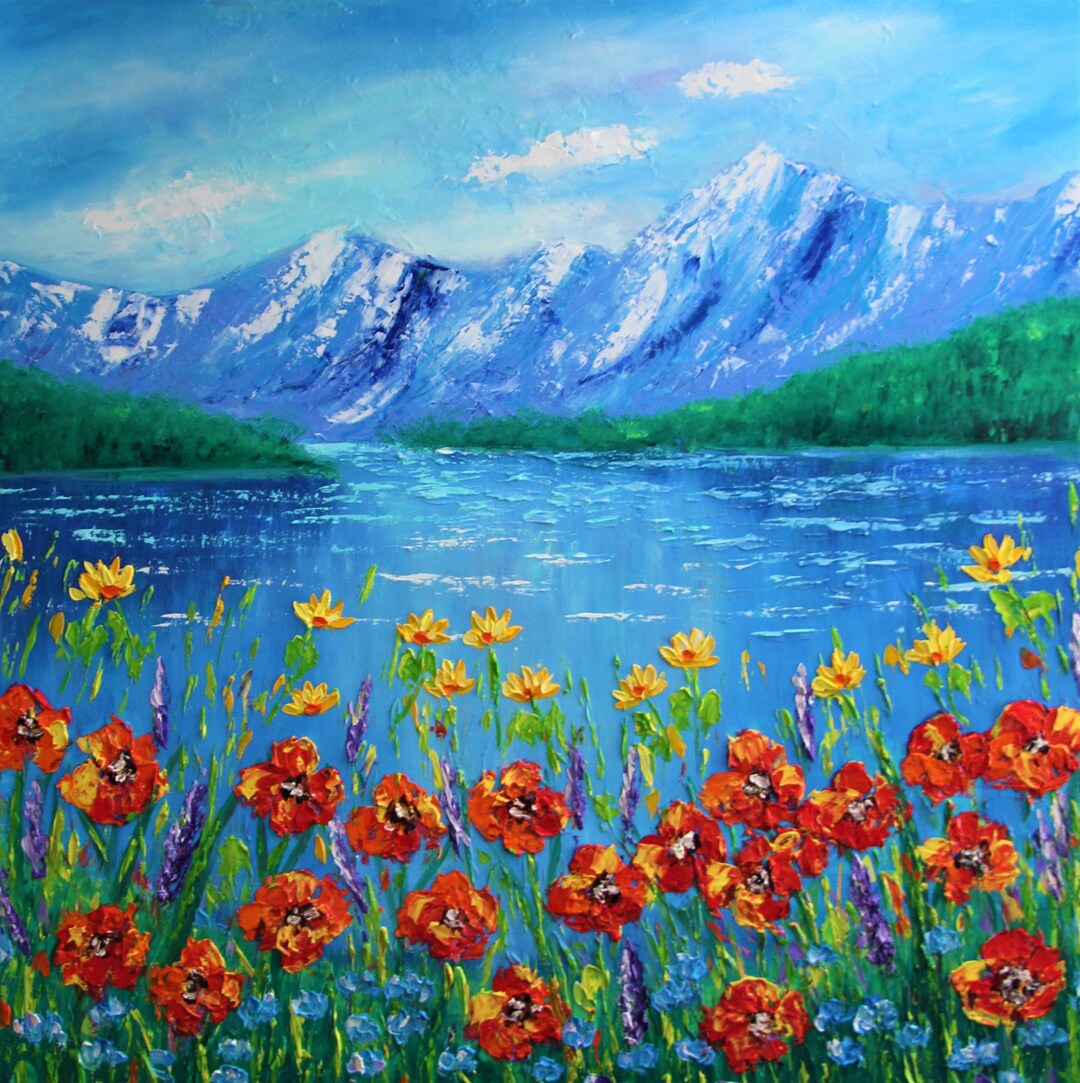 Lake Geneva. Original Oil Painting24x24in. Landscape. Impasto. by Olga ...