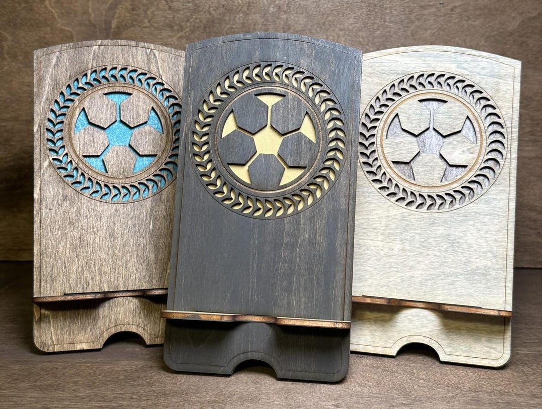 Soccer Ball Phone Stand SVG: Laser Cut Wood File (digital Download) - Etsy