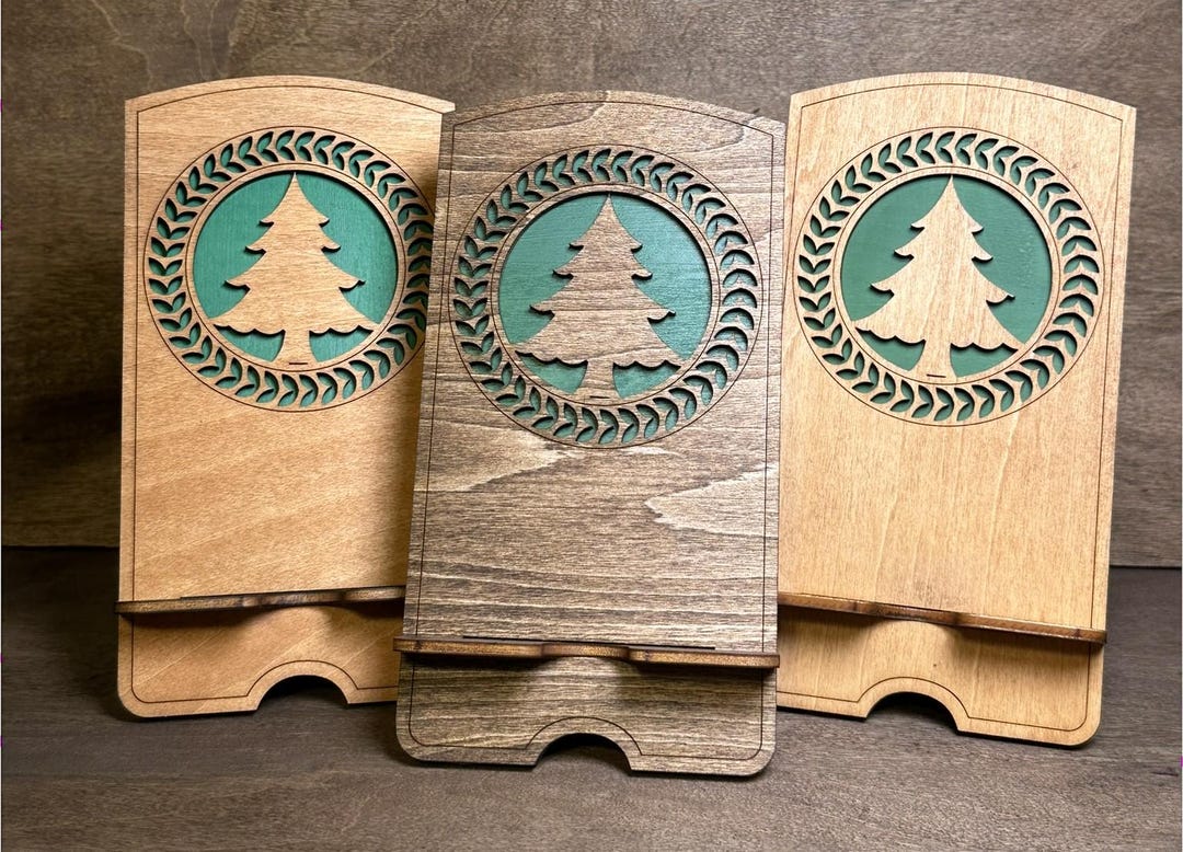 Christmas Tree Phone Stand SVG: Laser Cut File (digital Download) - Etsy