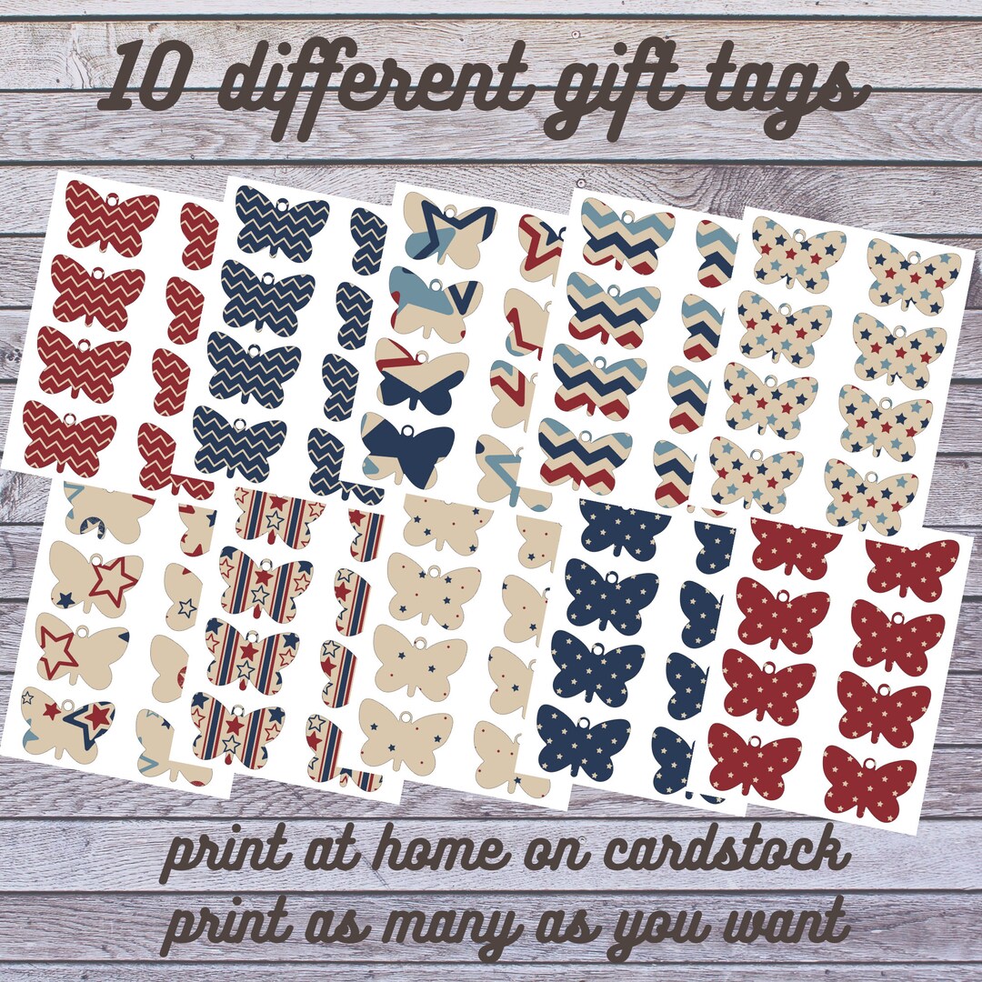 Independence Day Collection Printable Tags Spring Gift Tags - Etsy