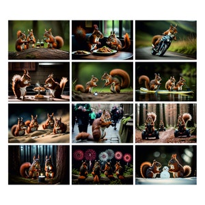 Red Squirrels Playing Golf Scottish Wildlife Print (may in 2024 ...