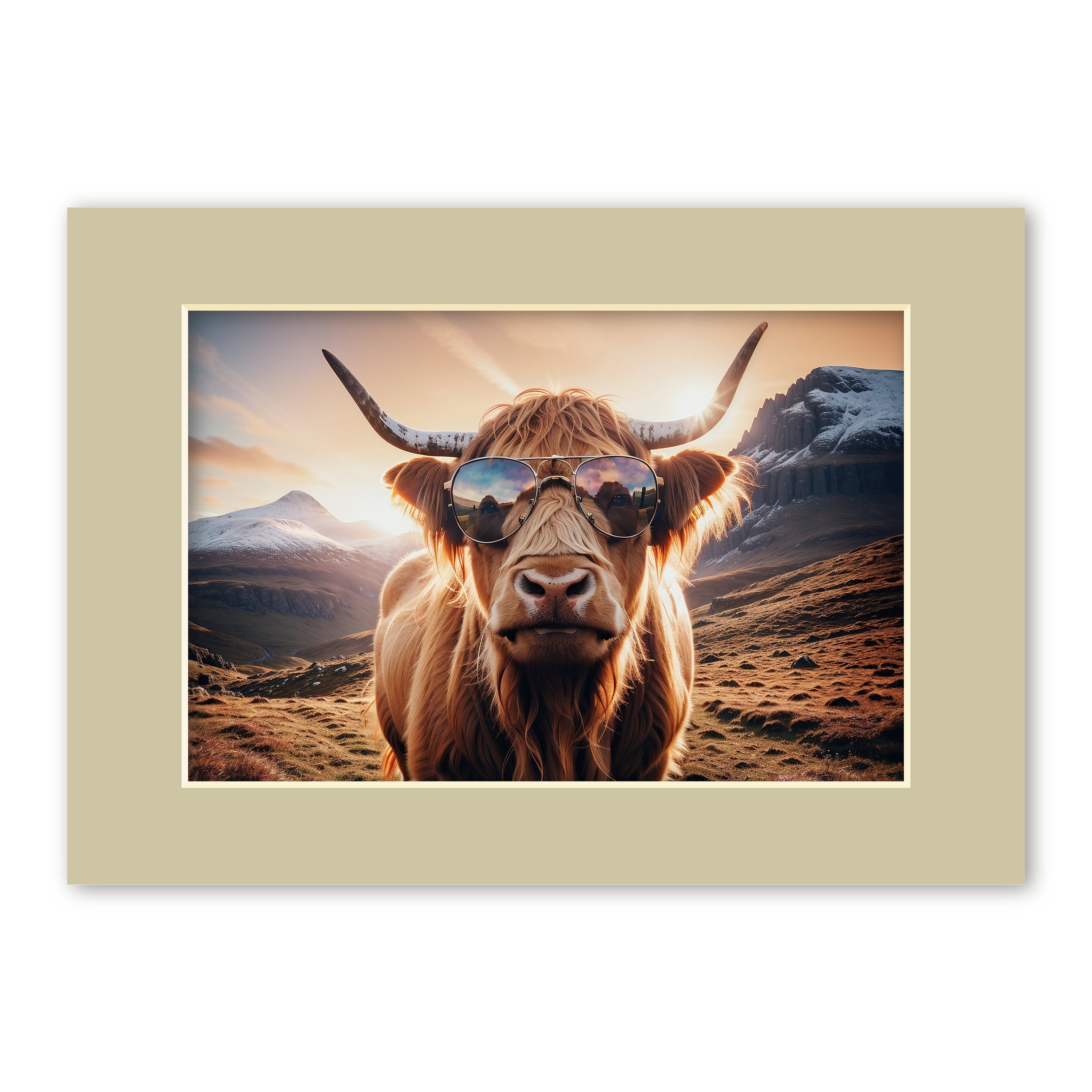 Highland Cow Wearing Sunglasses Print - Etsy
