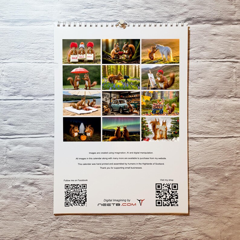 2026 Nutty Squirrel Calendar - Single Page - Etsy