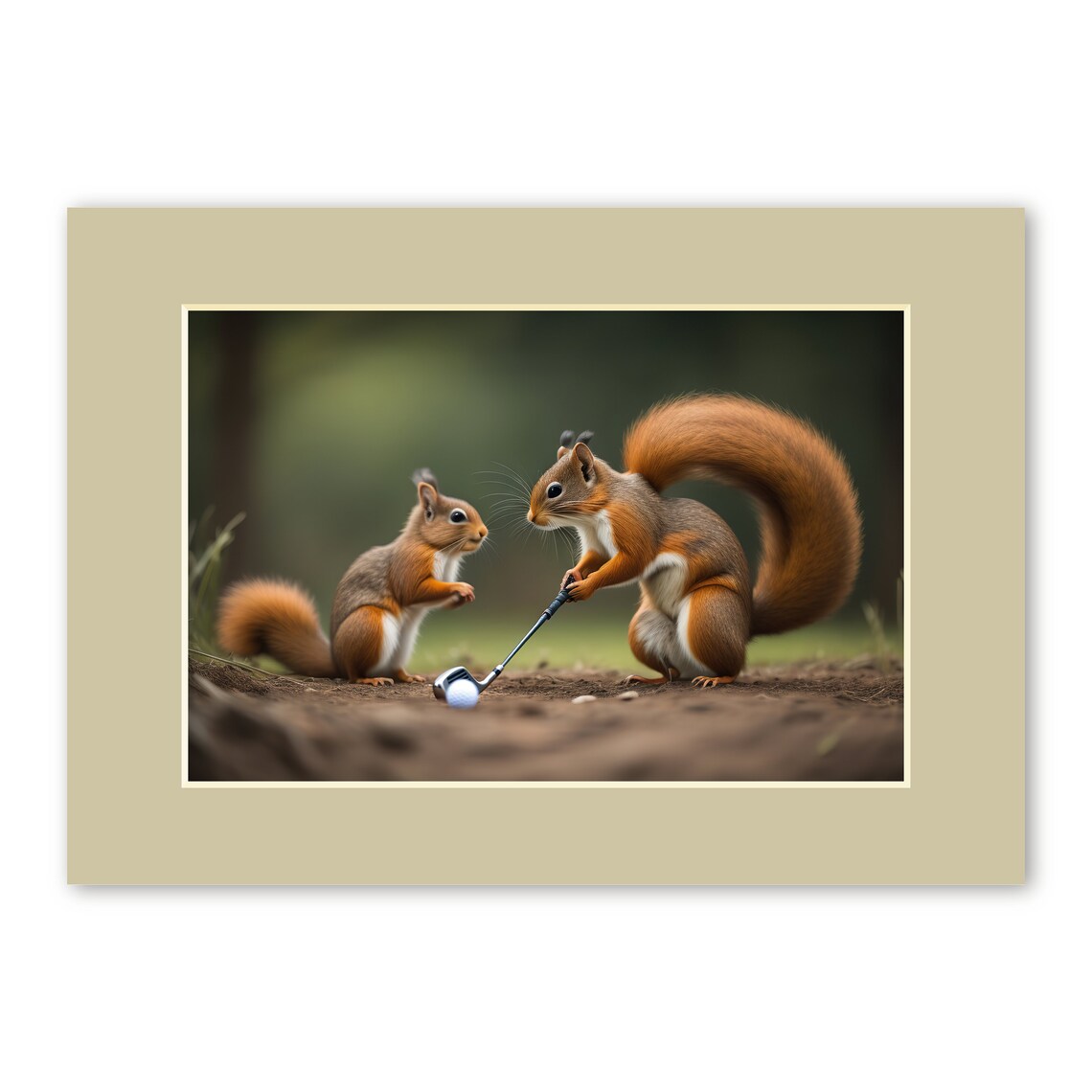 Red Squirrels Playing Golf Scottish Wildlife Print (may in 2024 ...