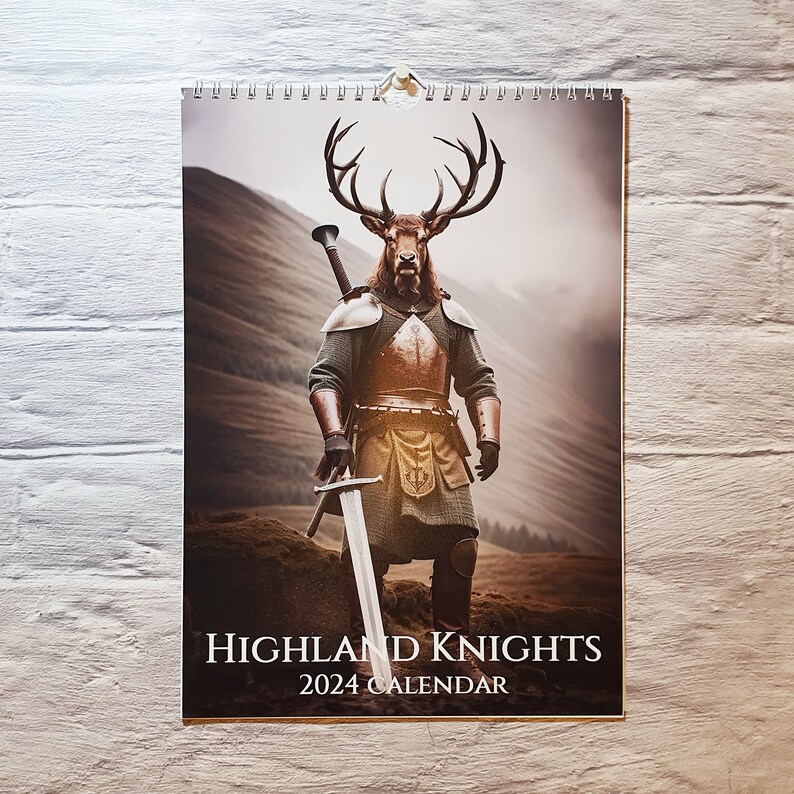 Highland Stag Knight in a Suit of Armour Holding A Sword Print - Etsy