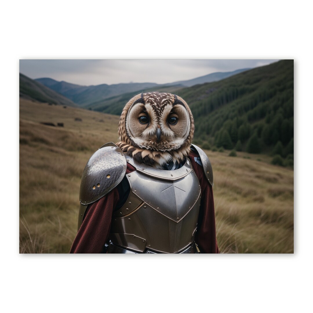 Tawny Knight Owl in Armour Print (march in Highland Knights 2024 ...