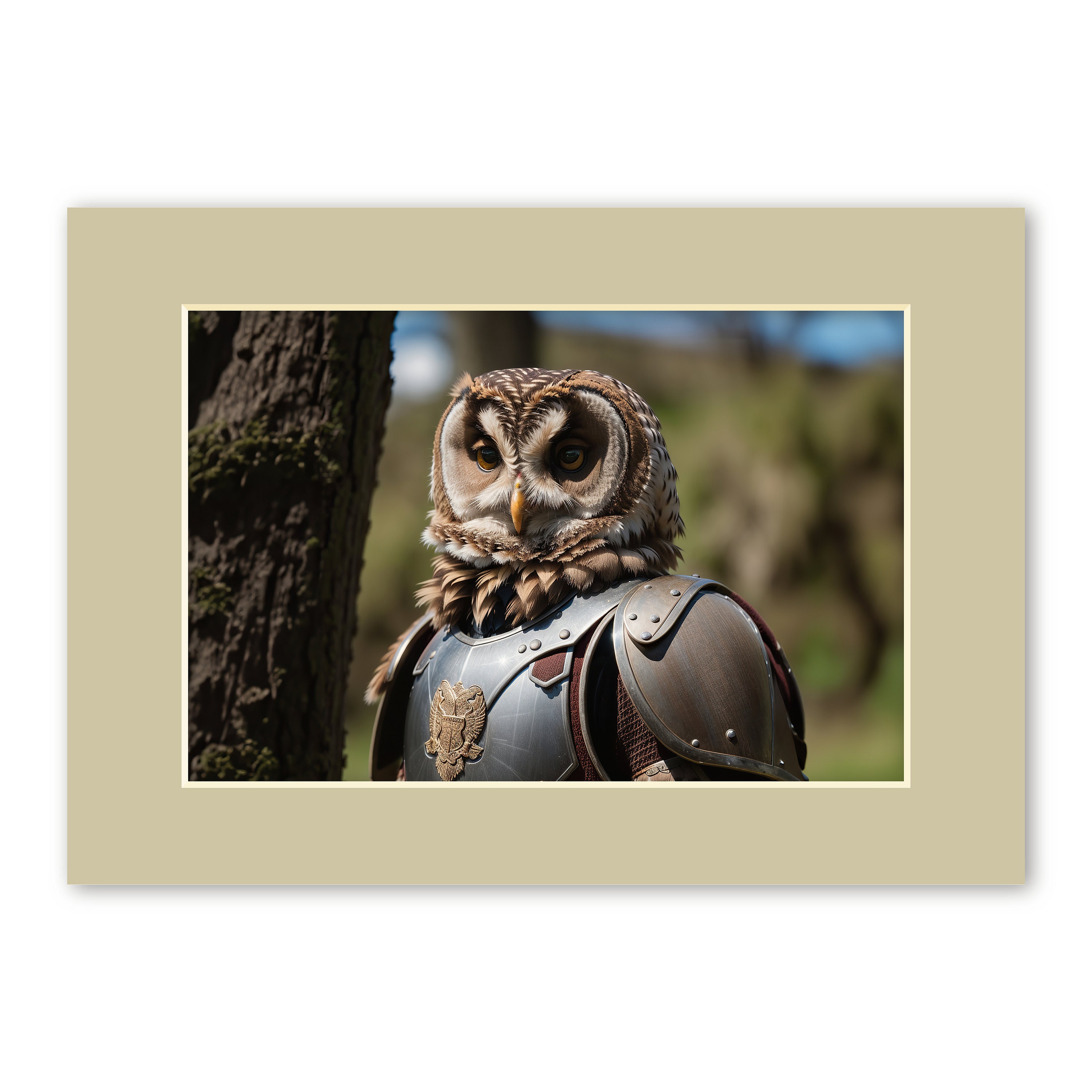 Tawny Knight Owl in Armour Print (september in Highland Knights 2024 ...