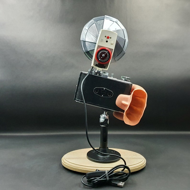 Vintage Koroll 24S Camera Upcycled USB Lamp With Paulownia Base - Etsy