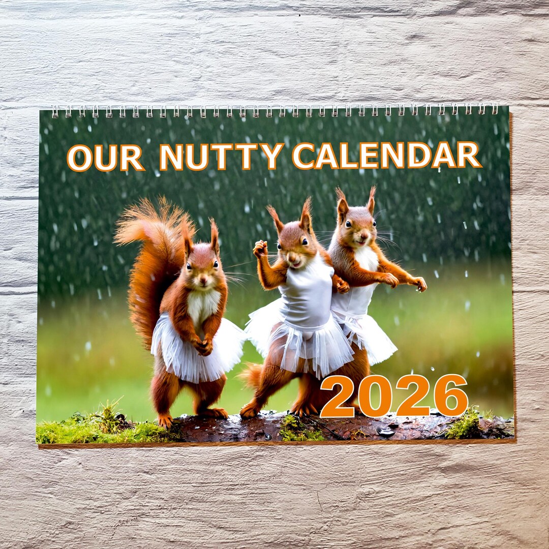 2026 Nutty Squirrel Calendar - Double Page - Etsy Canada