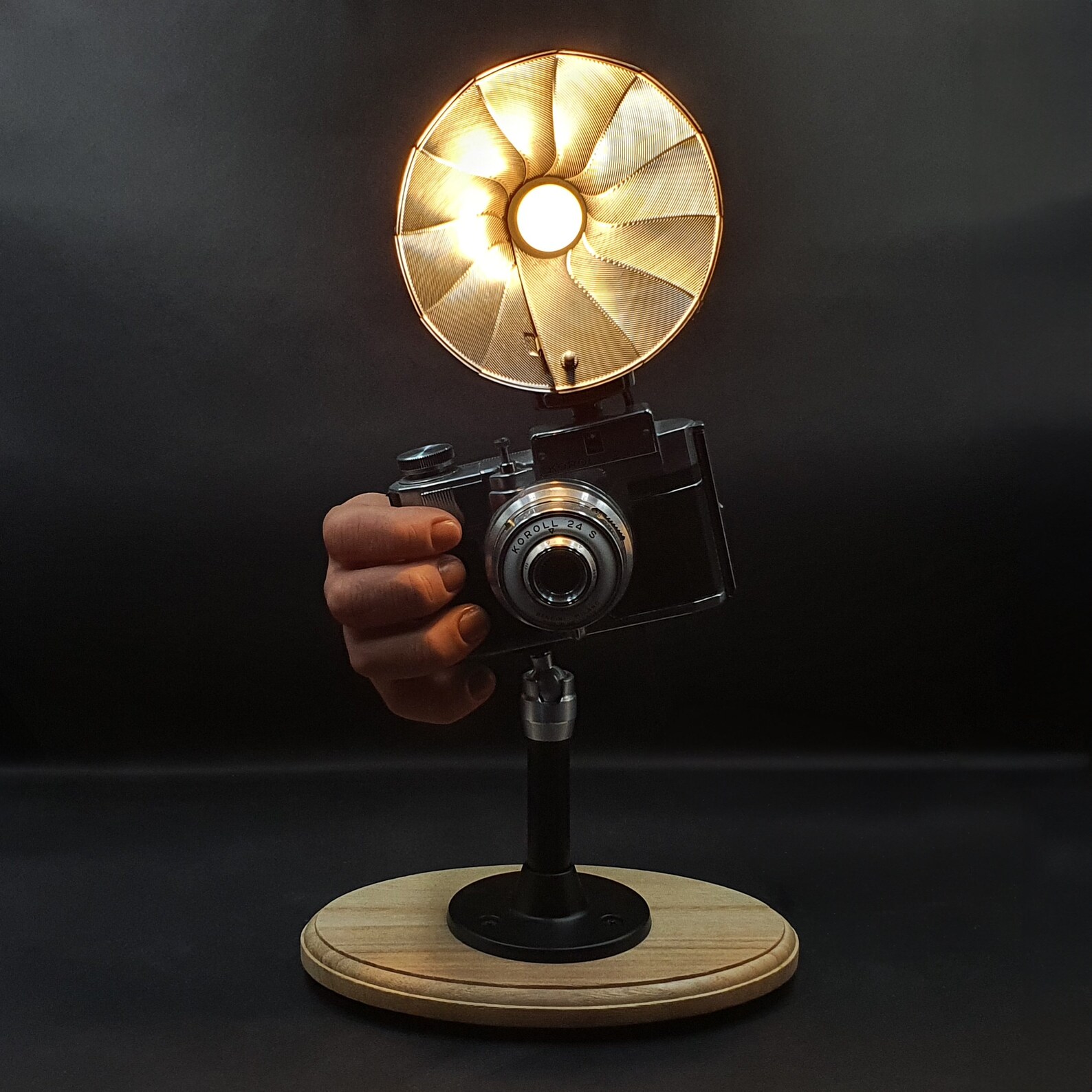 Vintage Koroll 24S Camera Upcycled USB Lamp With Paulownia Base - Etsy