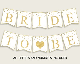 Printable Pennant Banner That Includes Entire Alphabet: Gold - Etsy