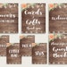 Table Signs Bridal Shower Table Signs Rustic Bridal Shower - Etsy