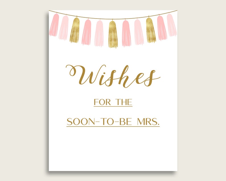 Tassels Wishes for the Soon to Be Mrs Cards and Sign | Etsy