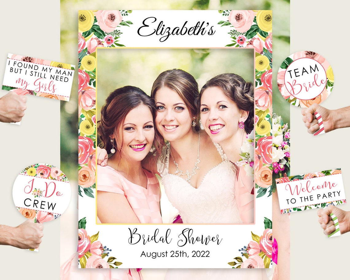 Printed Spring Floral Bridal Shower Photo Booth Frame | Etsy