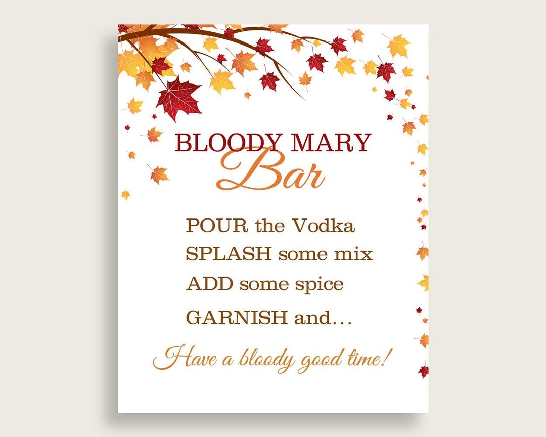 Bloody Mary Bridal Shower Bloody Mary Fall Bridal Shower Bloody Mary ...