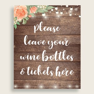 Wine Raffle Bridal Shower Wine Raffle Rustic Bridal Shower Wine Raffle ...