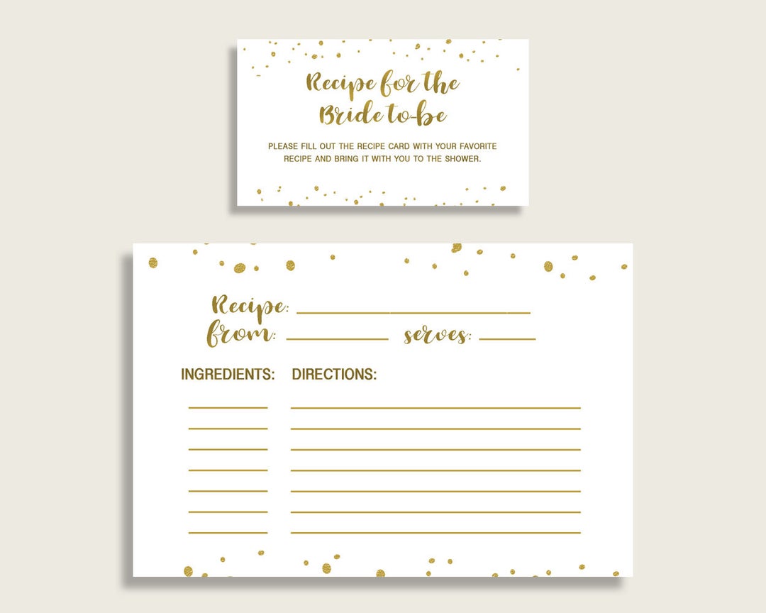 Recipe for the Bride to Be Bridal Shower Recipe for the Bride to Be ...