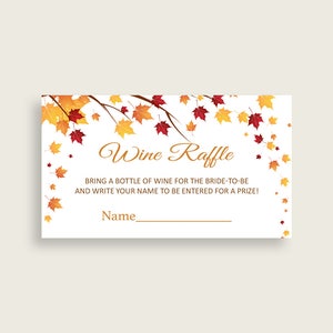 Wine Raffle Bridal Shower Wine Raffle Fall Bridal Shower Wine Raffle ...