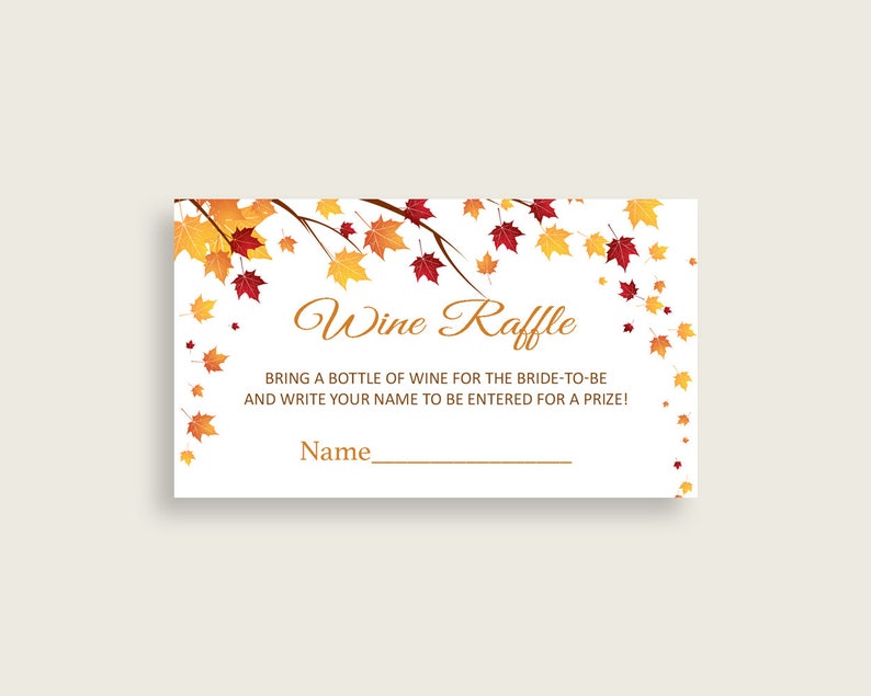 Wine Raffle Bridal Shower Wine Raffle Fall Bridal Shower Wine - Etsy
