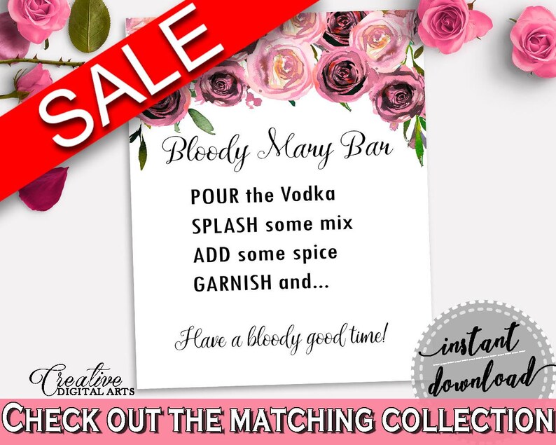 Bloody Mary Bridal Shower Bloody Mary Floral Bridal Shower - Etsy