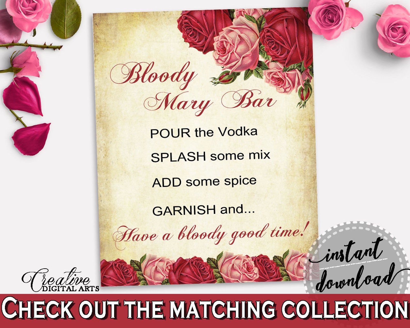 Bloody Mary Bridal Shower Bloody Mary Vintage Bridal Shower - Etsy
