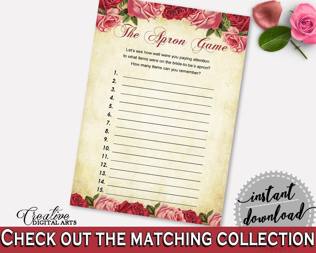 The Apron Game Bridal Shower the Apron Game Vintage Bridal Shower the ...